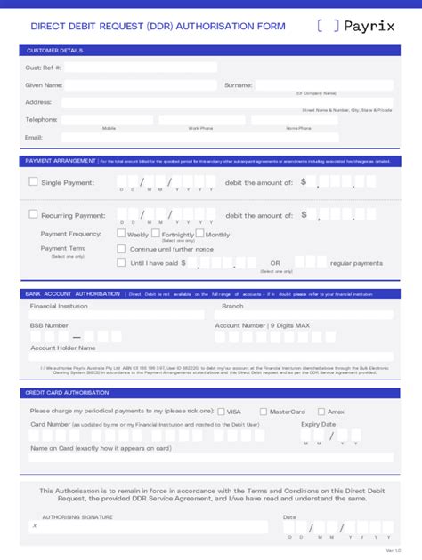 Fillable Online Direct Debit Request Ddr Authorisation Form Fax Email Print Pdffiller