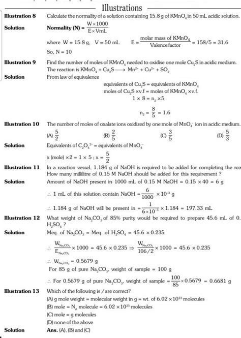 Illustrations Illustration 8 Calculate The Normality Of A Solution Contai