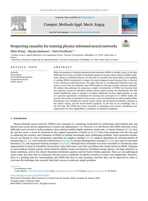 Pdf Respecting Causality For Training Physics Informed Neural Networks