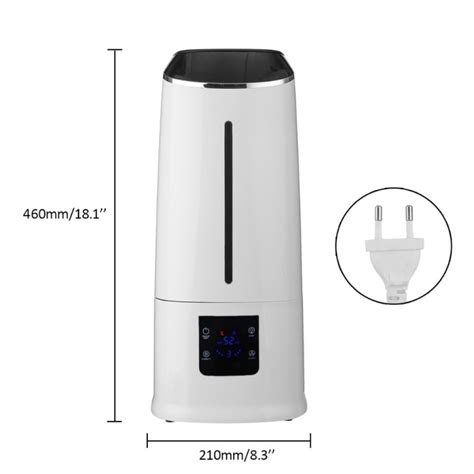 Hd 1355 초음파 가습기 Lcd 화면 Eu 플러그가있는 스마트 지능형 타이밍 공기 청정기 유형 리모콘 포함 흰색