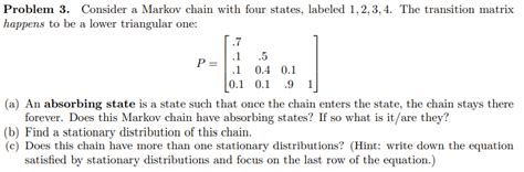 Solved P Problem Consider A Markov Chain With Four Chegg
