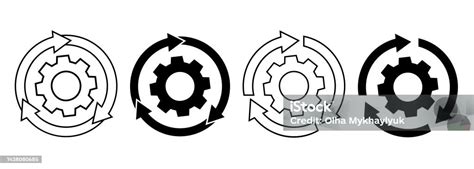 기어가 있는 업데이트 시스템 아이콘 세트 파일 로드 또는 업데이트 새 소프트웨어 설치 운영 체제 업데이트 지원 옵션 설정 유지
