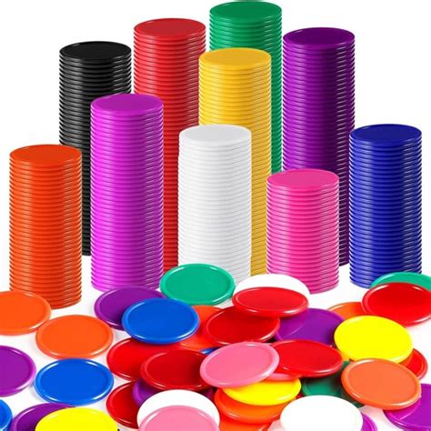 Coopay 500 Pieces 1 Inch Bingo Chips Bulk 10 Colors 1 Inch 500pcs 10