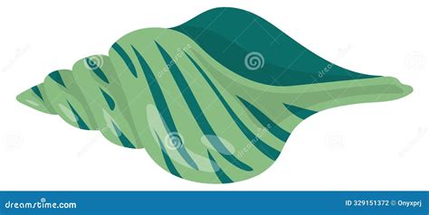 Green Seashell Cartoon Conch Icon Marine Symbol Vector Illustration 329151372