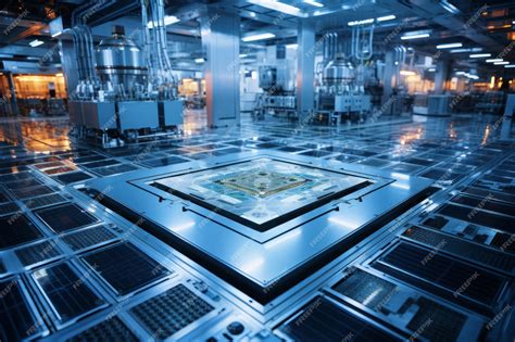 Premium Ai Image High Tech Semiconductor Fabrication Plant Generative Ai