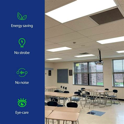 2x4 Led Flat Panel Light Edge Lit Lights Fixture For Offices Classrooms Kitchens Ebay