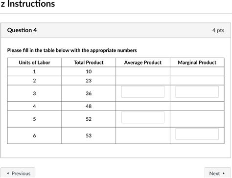 Solved Please Fill In The Table Below With The Appropriate