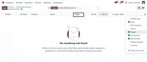 Reordering Rules In Odoo 17 Inventory