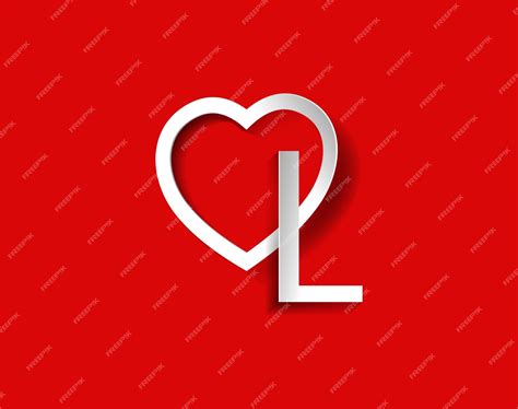 Premium Vector L Letter With A Heart On Red Background For Lovers And