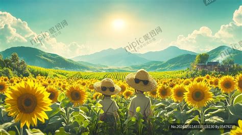 Ai创作图向日葵花丛中的少女 阳光向日葵小朋友 唯美花田场景 向日葵儿插 向日葵的故事 女孩采葵花 追光夏日葵 巨幅向日葵花海 向日葵男生