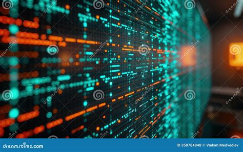 Futuristic Digital Wall Displays Data Streams Abstract Tech Background