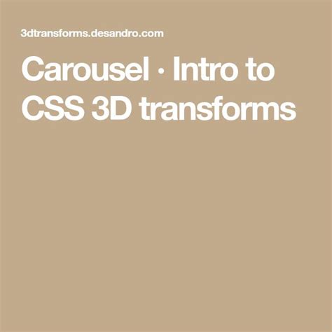 Carousel · Intro To Css 3d Transforms Tan Math Intro Price Is Right Wheel