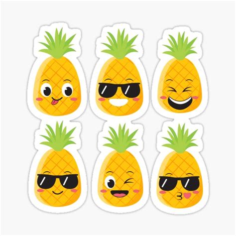 Pineapple Emaotions Clipart Sticker For Sale By Hjeeva Redbubble