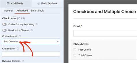 Customizing Multiple Choice Field Columns On Mobile Devices