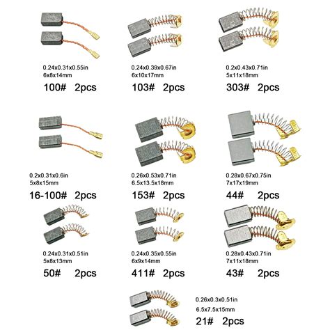20pcs Electric Motor Carbon Brushes Replacement 7x17x19mm 5x11x18mm 6