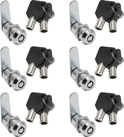 Anxingo 6 Pack Cabinet Cam Locks Keyed Alike 1 18 Inch Cam Lock Set