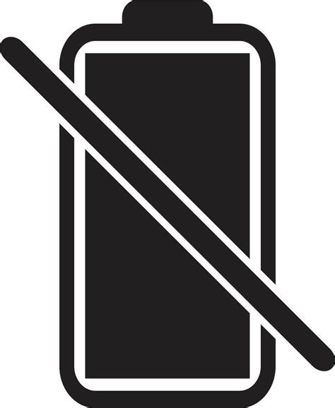 Not Charging Battery Icon No Battery Icon Vector Illustration