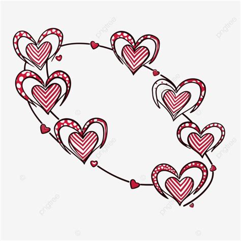 하트 라인 벡터 선과 컬러 만화로 그린 하트 스티커 클립 아트 원 상표 클립 아트 Png 일러스트 및 벡터 에 대한 무료 다운로드 Pngtree