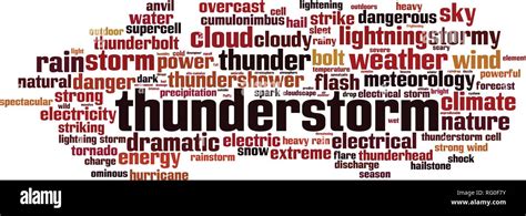 Thunderstorm Word Cloud Concept Vector Illustration Stock Vector Image