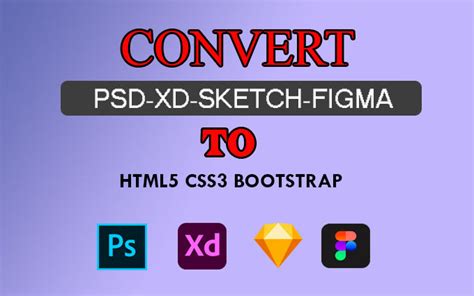 Convert Psdfigmasketchxd To Html Css Responsive Bootstrap By