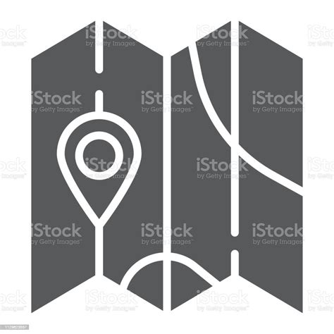 Map Glyph Icon Direction And Location Navigation Sign Vector Graphics A