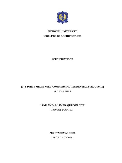 5 Storey Mixed Use Building Specs Pdf Plumbing Tile