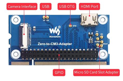 płytka raspberry pi zero 2 w z adapterem raspberry pi cm3