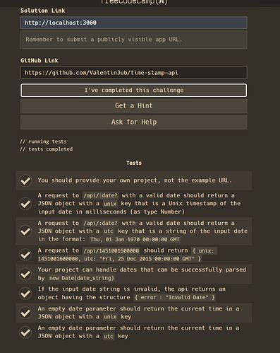 Back End Development And APIs Projects Timestamp Microservice