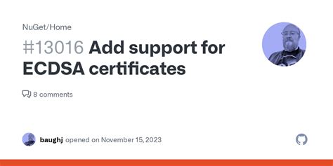 Add Support For ECDSA Certificates Issue NuGet Home GitHub