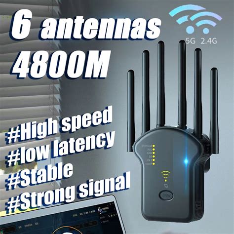 4800mbps 24g5g 6 Antennas Wifi Repeater Wireless Internet Network