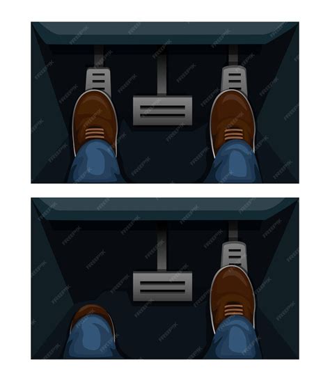 Premium Vector Car Gas Pedal Comparison In Matic And Manual