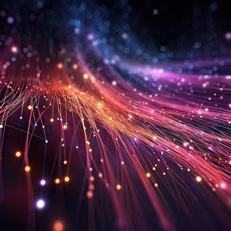 Premium Ai Image Network Connection Fiber Optic Abstract Futuristic Network Lines Background