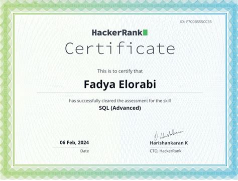 Fadya Elorabi On Linkedin Hackerrank Sql Sqlskills Sqlqueries