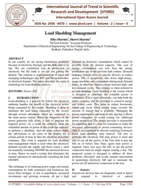 Load Shedding Management Pdf Microcontroller Embedded System
