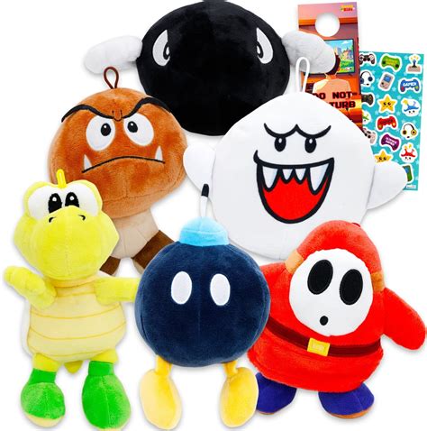 Super Mario Villains Plushies Set Bundle With 6 Video
