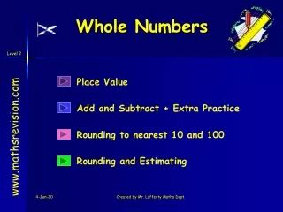 PPT WHOLE NUMBERS MULTIPLICATION PowerPoint Presentation Free Download ID