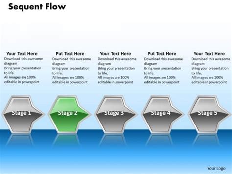 Ppt Interminable Flow Of Sequential Arrows Power Point Stage Green PowerPoint Templates