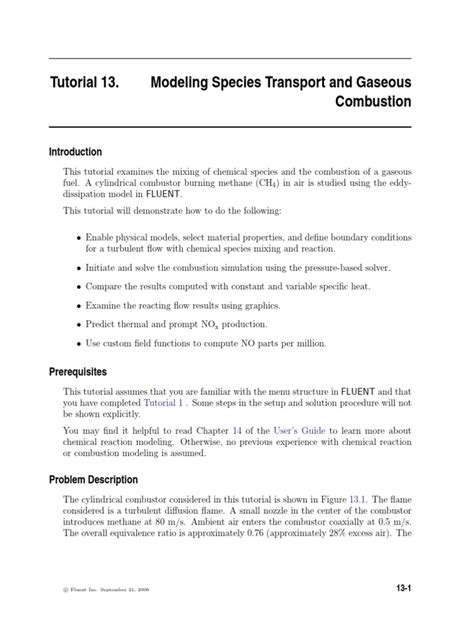 Modeling Species Transport And Gaseous Combustion Pdf N Ox Combustion