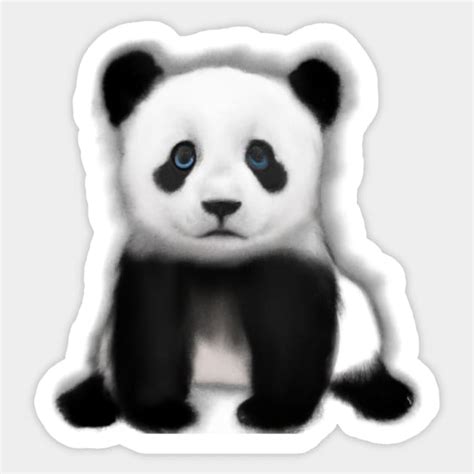 Cute Panda Drawing Panda Sticker Teepublic