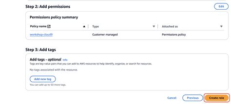 Create An Iam Role And Policy For Your Workspace Aws Modernization Workshop Sample