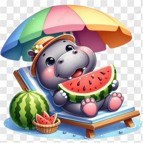 해변 의자에 앉아 있는 귀여운 하마 클립 아트 해변 하마 수영장 Png 일러스트 및 이미지 에 대한 무료 다운로드 Pngtree