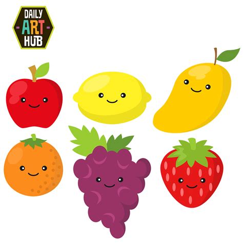 Cute Fruits Clip Art Set Daily Art Hub Graphics Alphabets And Svg