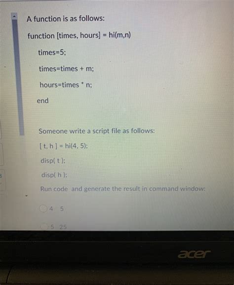 Solved A Function Is As Follows Function Times Hours Chegg Com