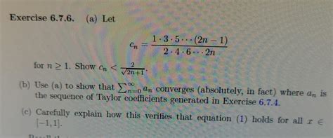 exercise 6 7 6 a let [ c {n} frac{1 cdot 3
