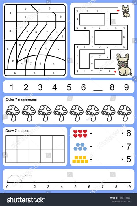 Coloring Tracking Matching Drawing Object Number Stock Vector Royalty Free