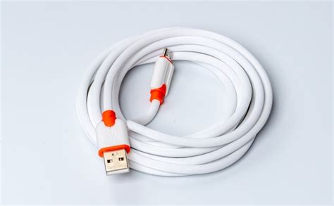 Premium Photo Isolated White Usb Cable