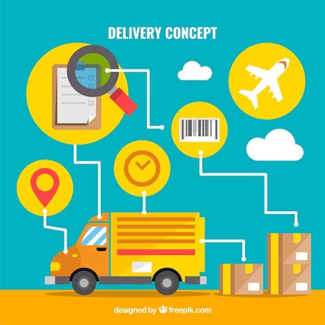 트럭 및 배달 아이콘 상자 무료 벡터