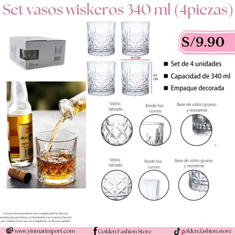 Set Vasos Wiskeros 340 Ml 4 Piezas Tienda Yinmarimport