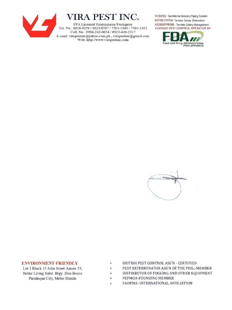 A8 Pest Control Certificate February 2024 Pdf