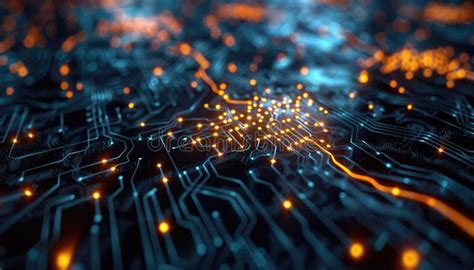 Closeup View Of Sophisticated Electronic Parts On A Stateoftheart Circuit Board Aig62 Stock
